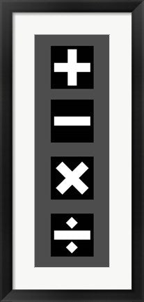 Framed Art Math Symbols Wall Scroll - Black Wall Decor 18x24 Artwork ...