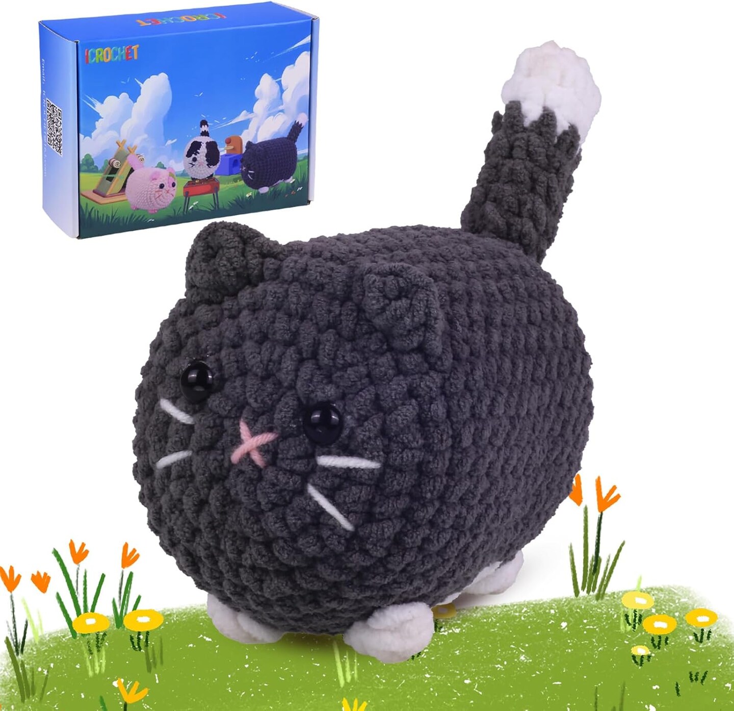Crochet Starter Kit - (Grey Cat) | Michaels