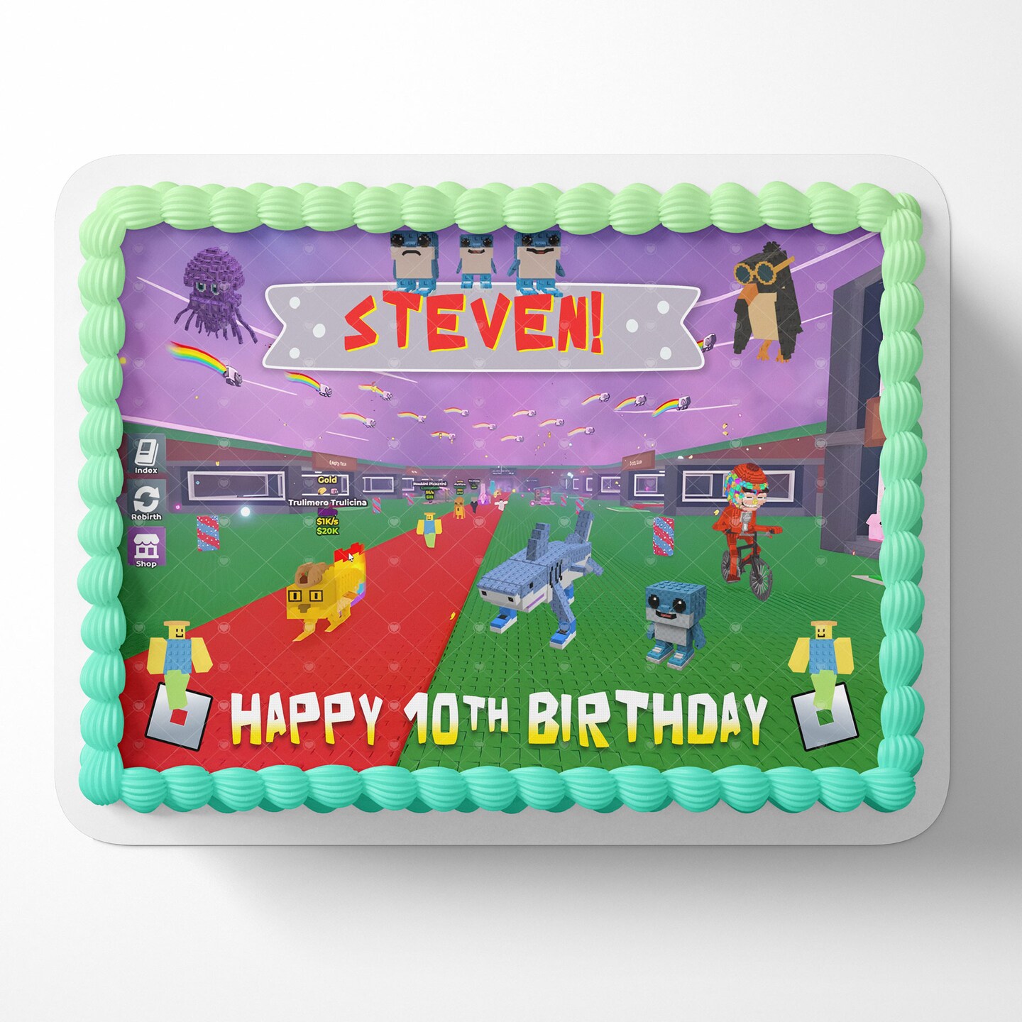 Steal a Brain Roblox Gamer Edible Cake Image Topper Birthday Cake Sheet ...