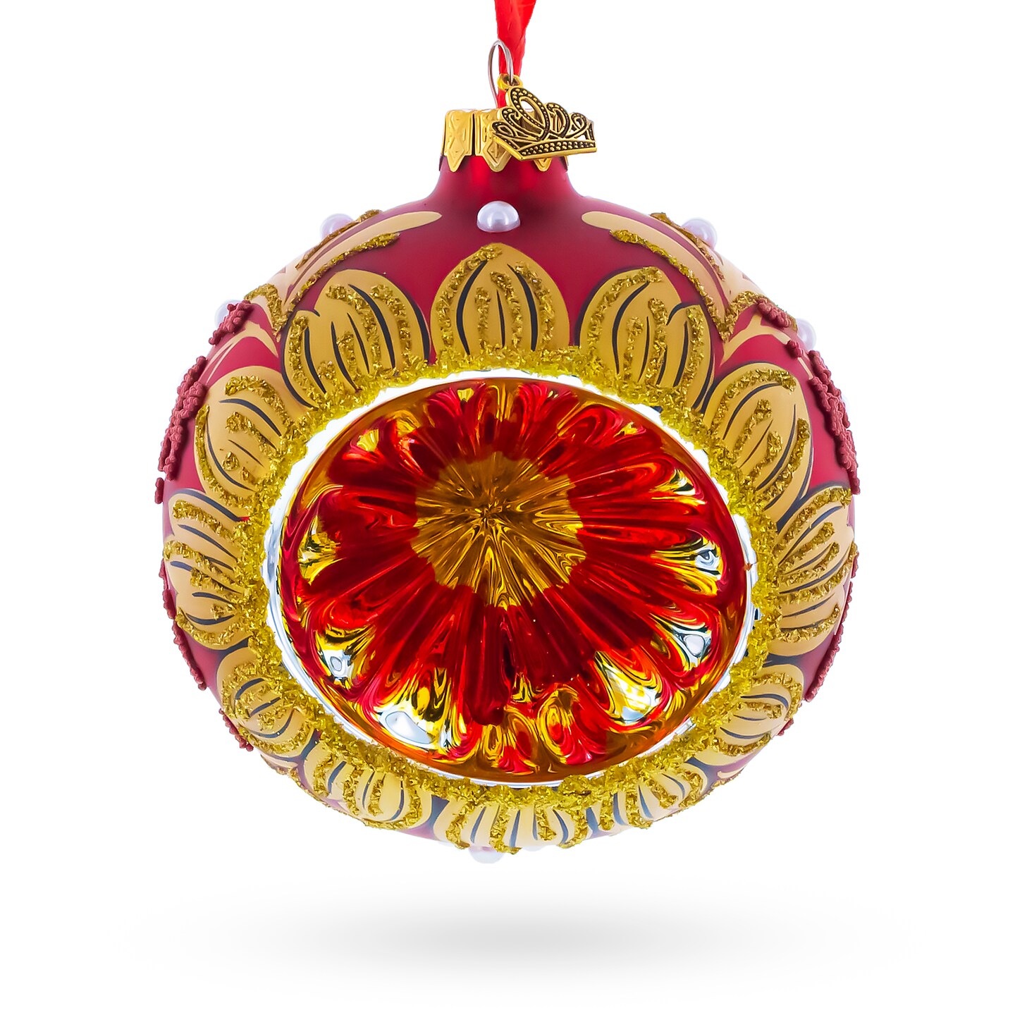 Vintage-Style Reflector on Red Ball Christmas Ornament | Michaels