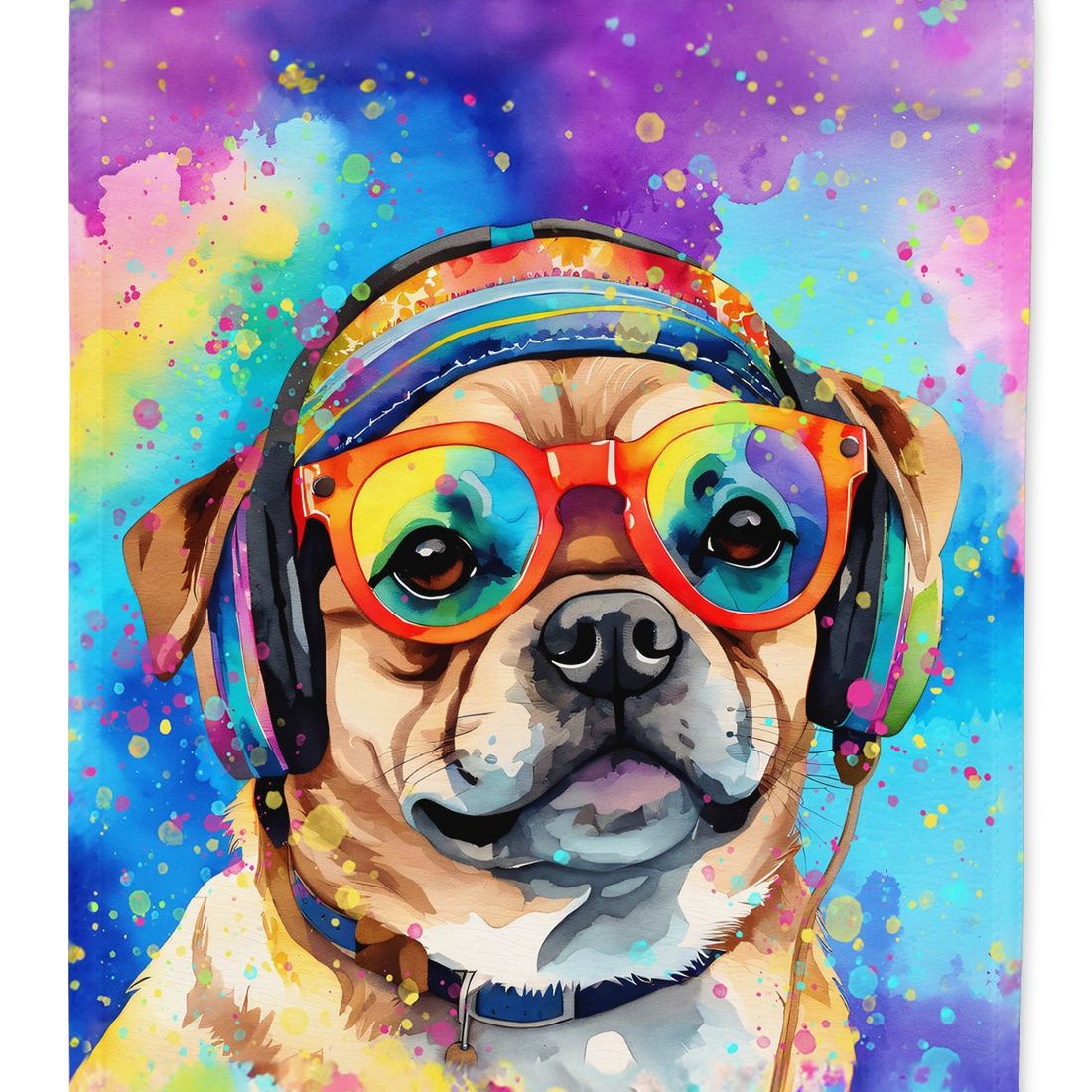 Edge Collections - 28" X 40" - Multicolor - Pug Hippie Dawg Large Porch ...