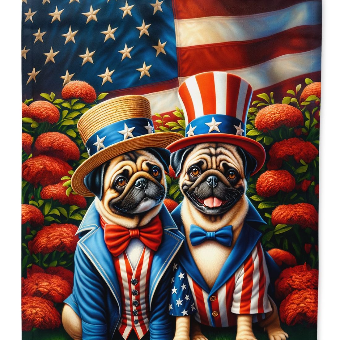Edge Collections - 28" X 40" - Multicolor - All American Pug Large ...