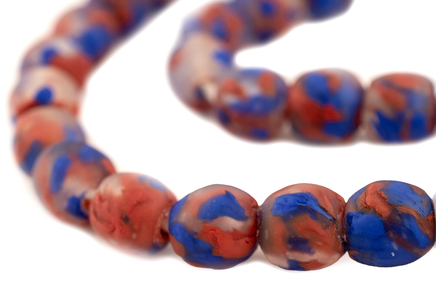The Bead Chest American Fused Recycled Glass Beads: 14mm Round Ghanaian ...