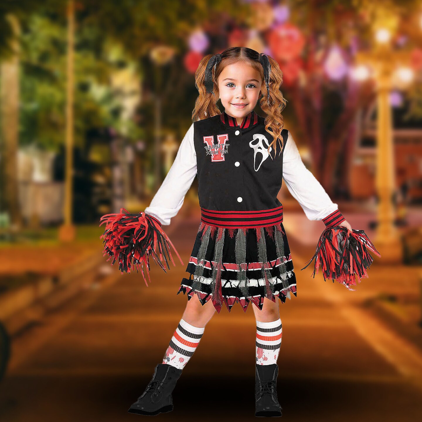 Toddler Scream Cheerleader Costume with Dress and Pom Poms, Perfect for ...