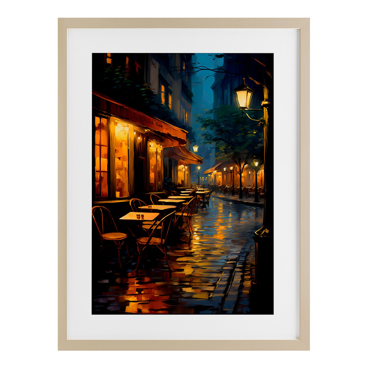 Late Night Cafe Tables Framed Print Under Glass Art | Michaels