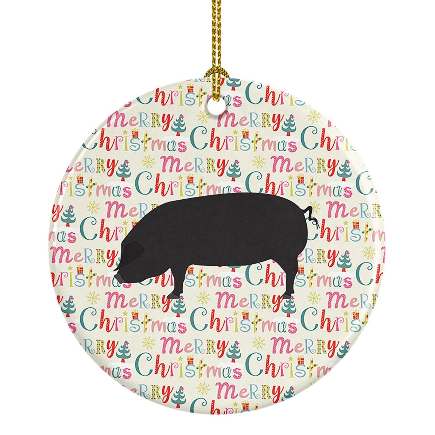 Edge Collections - 2.80" X 0.15" - Black - Devon Large Pig Christmas ...