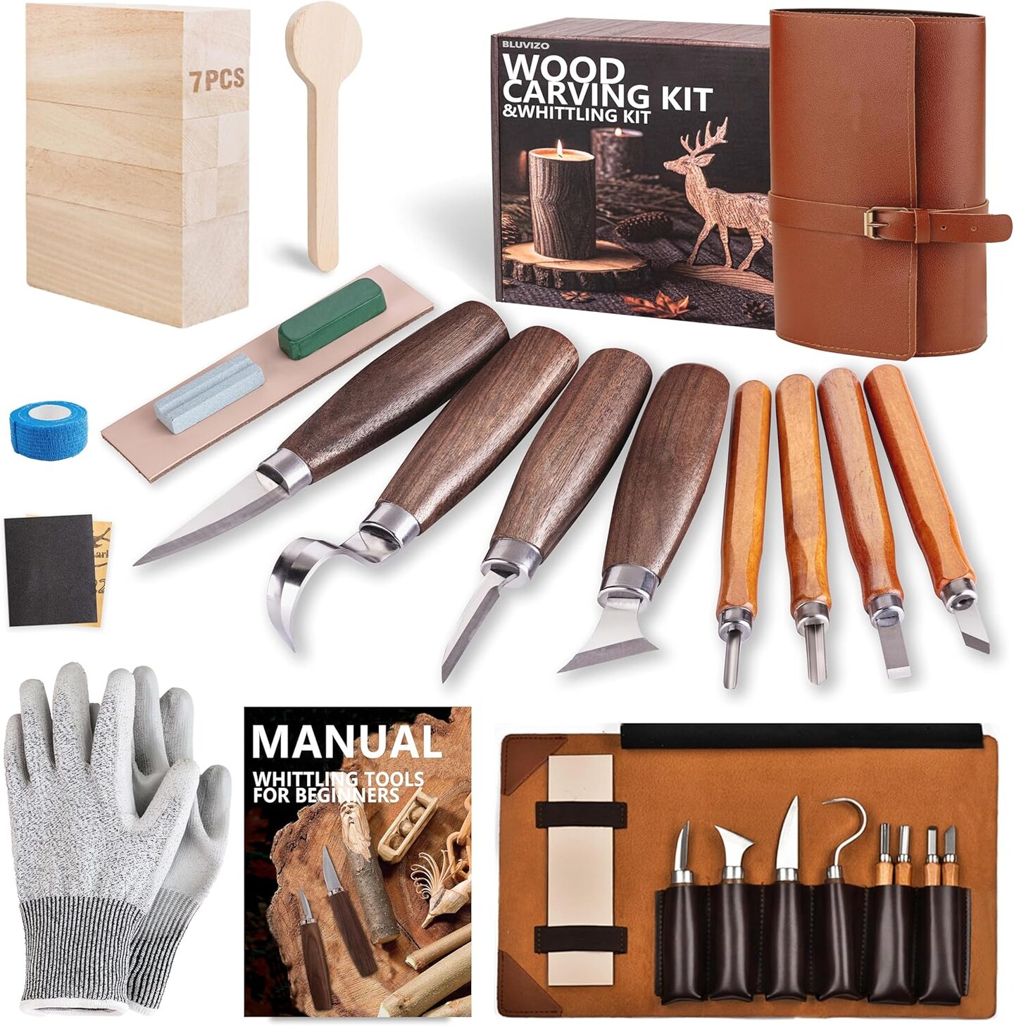 Deluxe Wood Carving Tools Set with Leather Case | Michaels