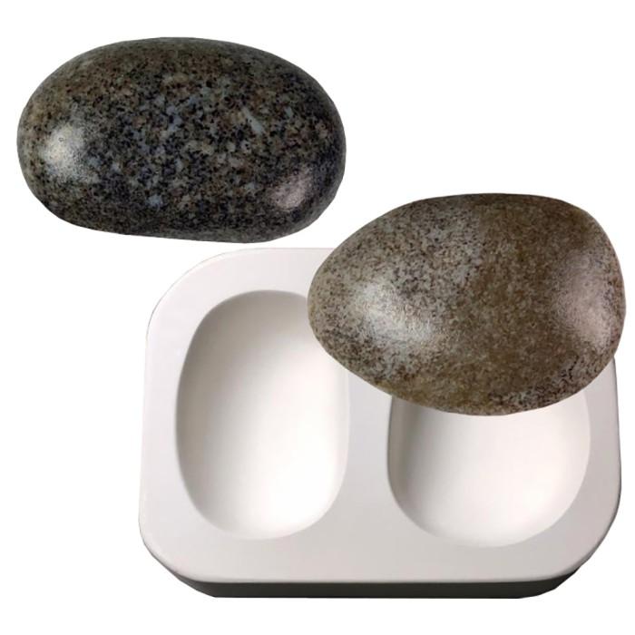 7” x 5" x 2.25" Large River Rocks Frit Casting Glass Fusing Kiln Mold ...