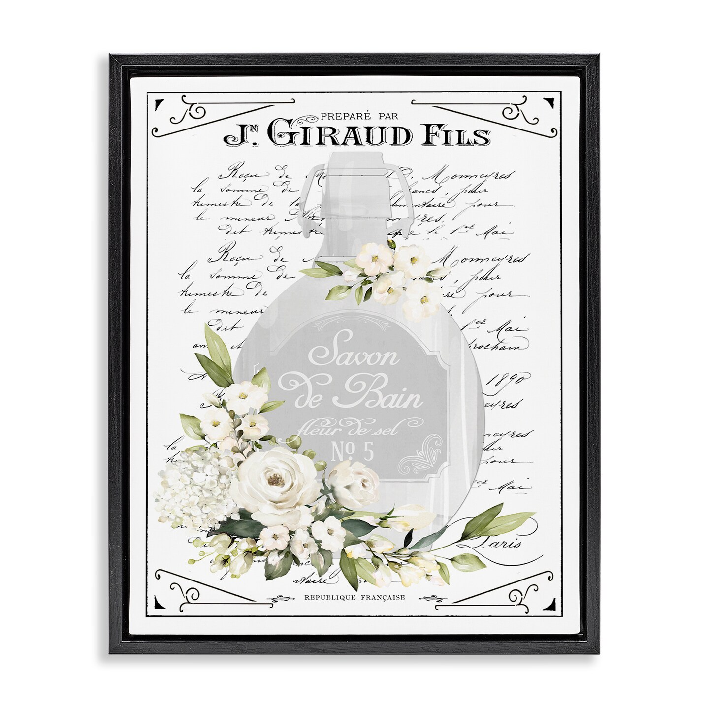 Stupell Industries French White Bath Soap Floating Frame, design by ...