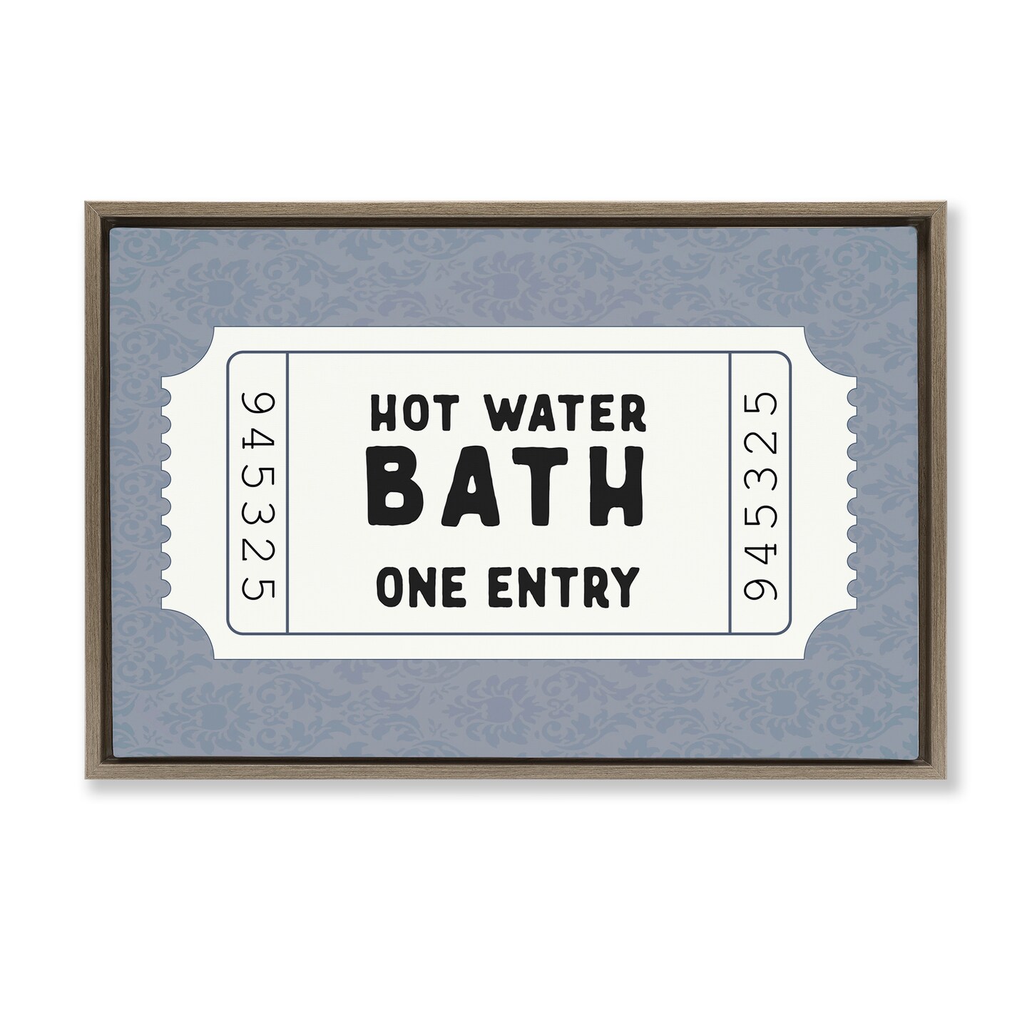 Stupell Industries Retro Bathroom Ticket Floating Frame, design by ...