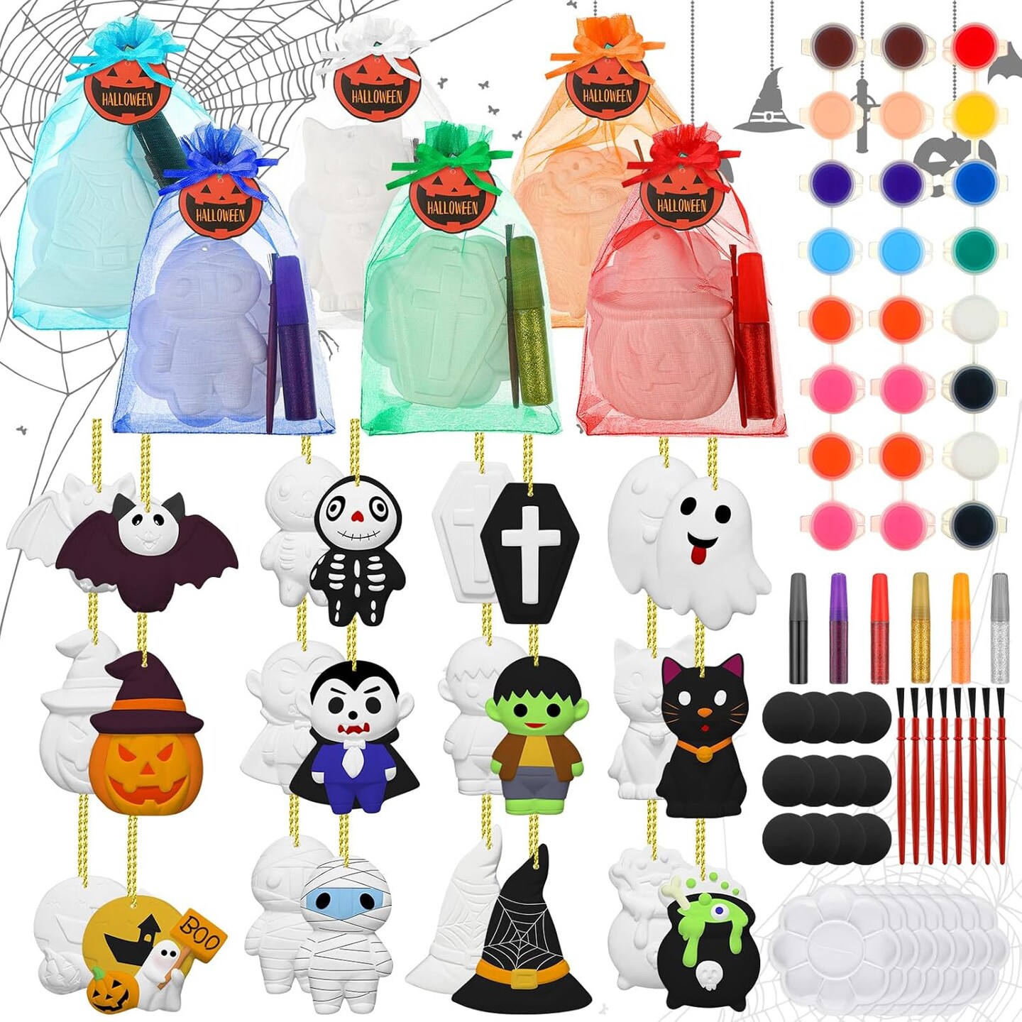 24 Sets Halloween Ceramics Painting Kits (Pumpkin) | Michaels