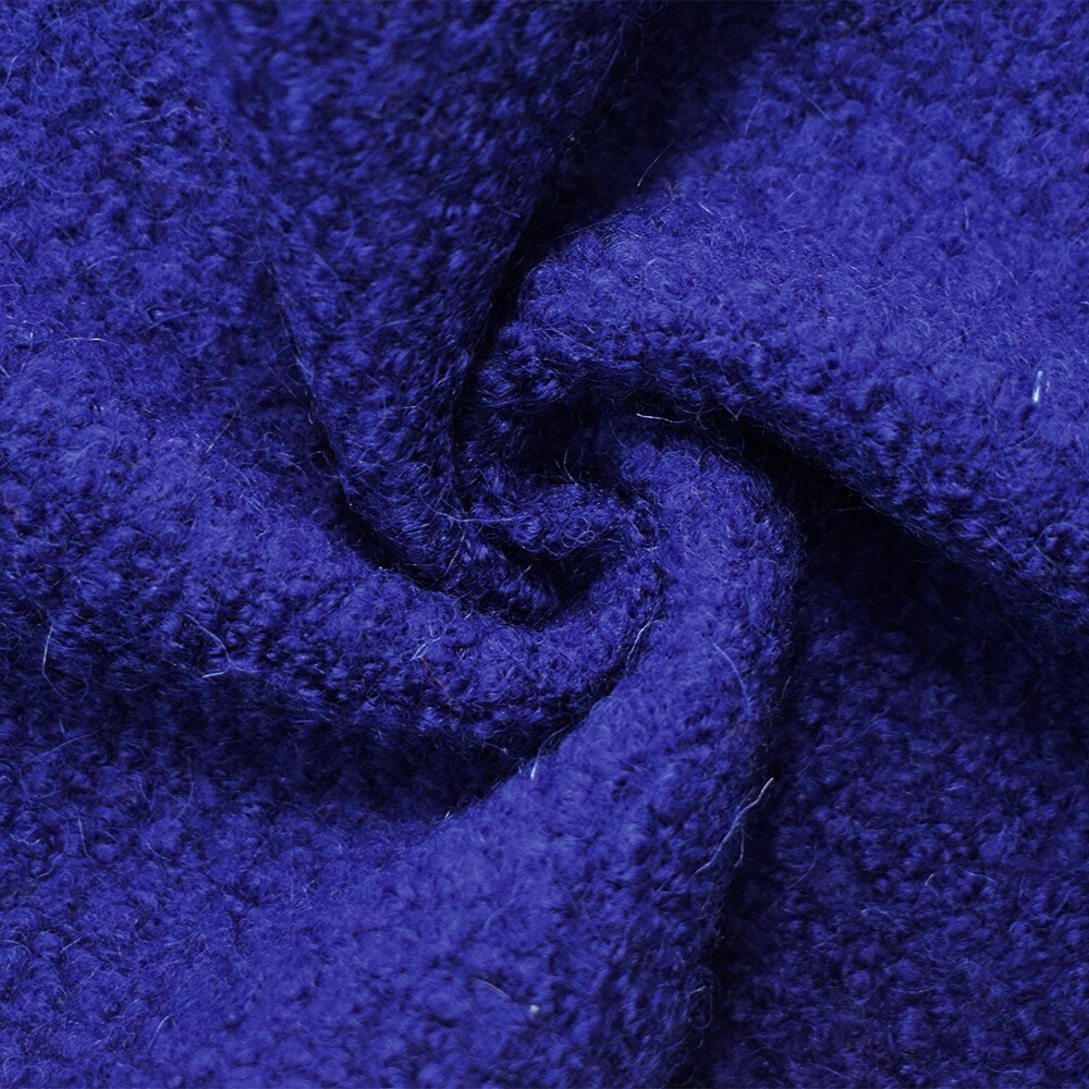 Cobalt Blue Wool-Poly Boucle Knit Fabric By the Yard | Michaels