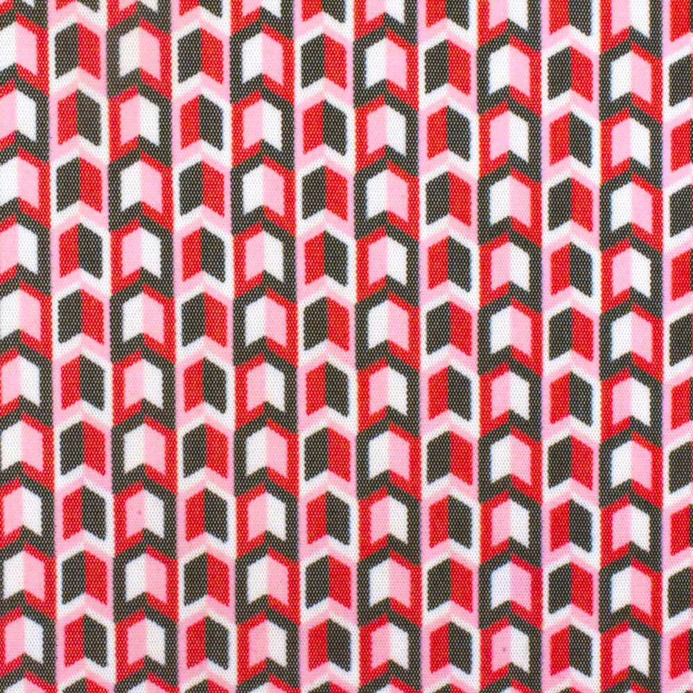 Red-Black-Multi Arrow Printed Stretch Polyester Mesh Knit Fabric By the ...