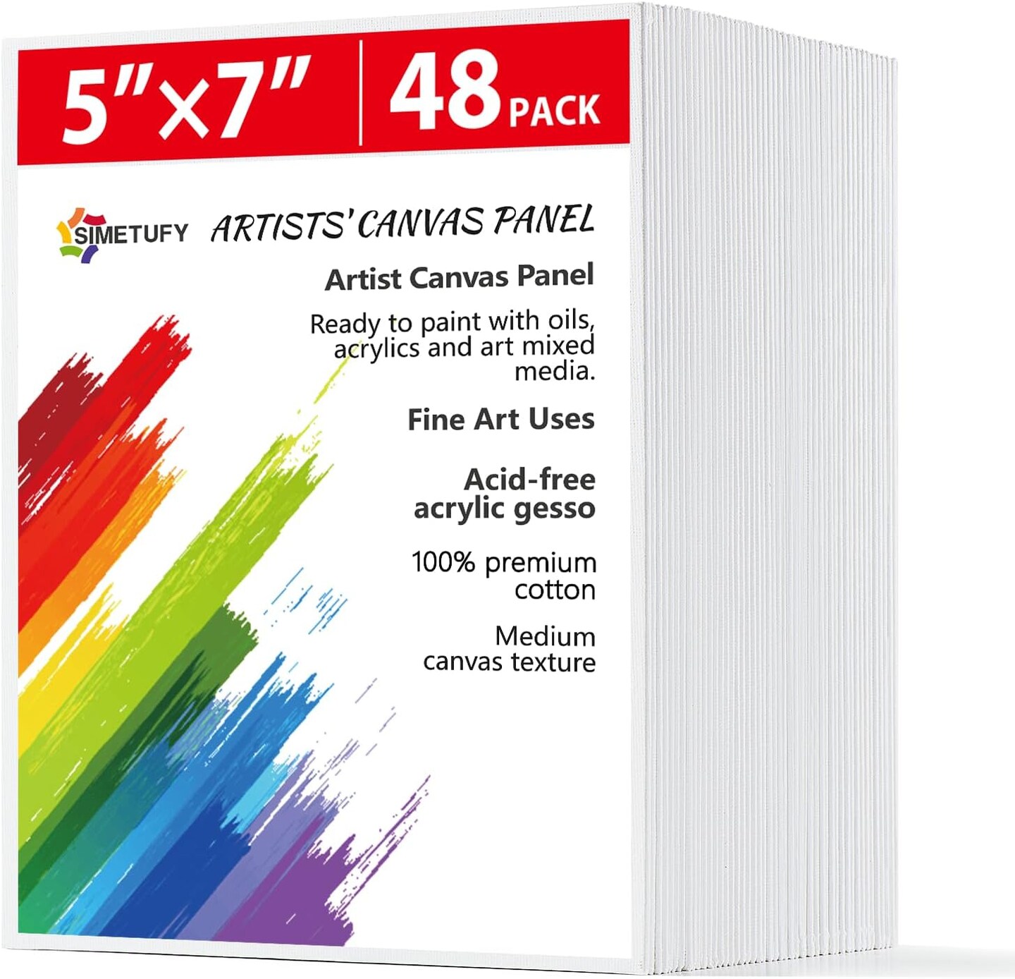 48 Pack 5x7 Small Painting Canvas(white) | Michaels