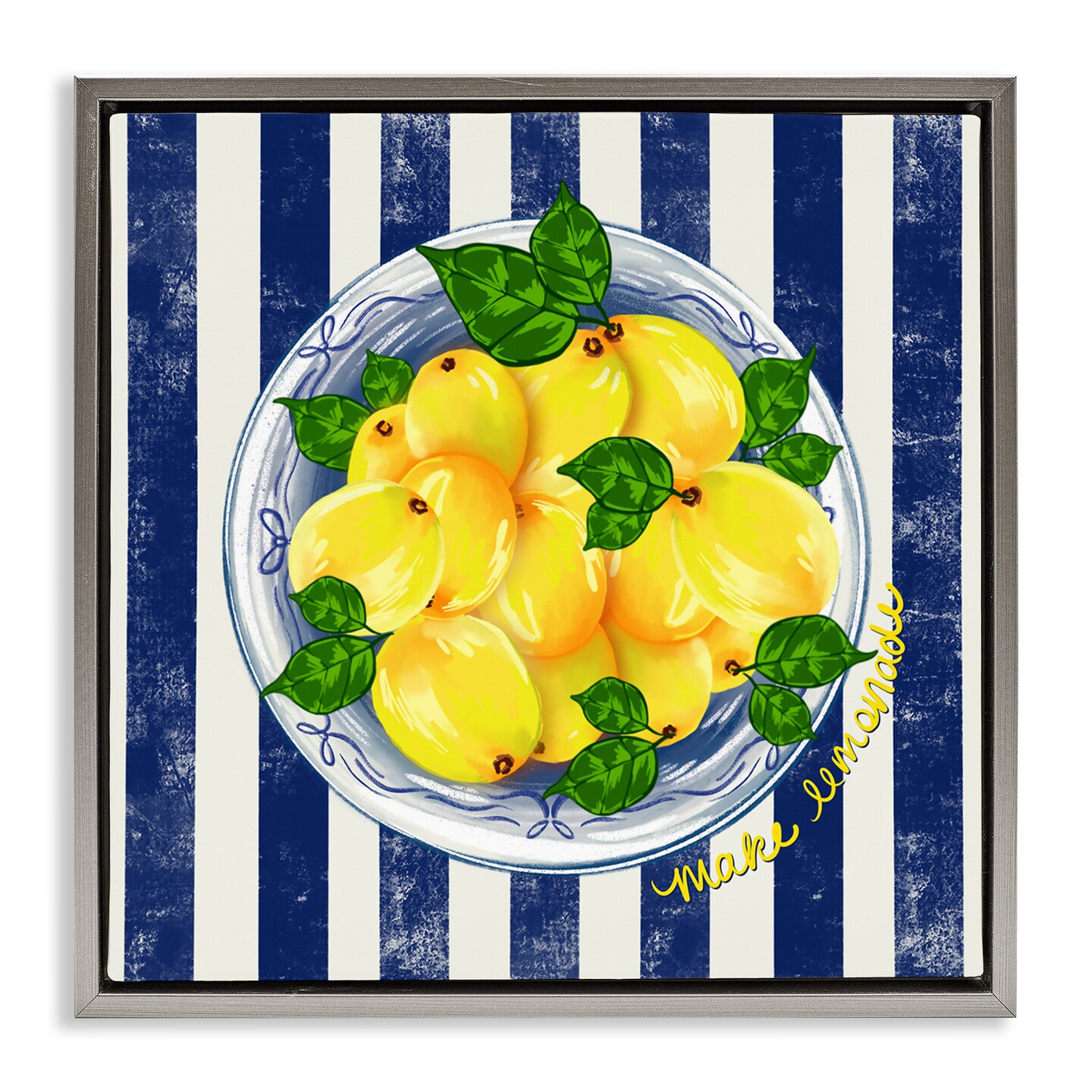 Stupell Industries Make Lemonade on Stripes Floating Frame, design by ...