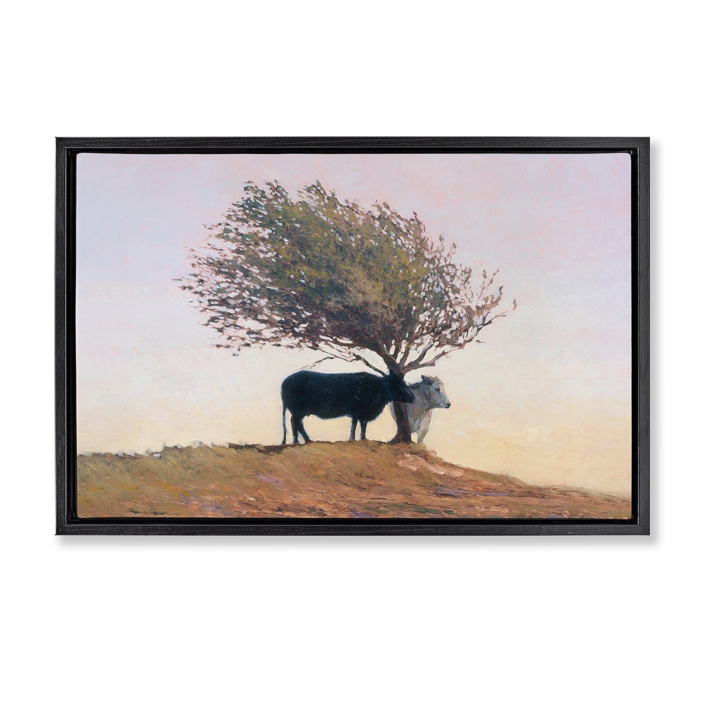 Stupell Industries Black and White Cattle Floating Frame, design by ...
