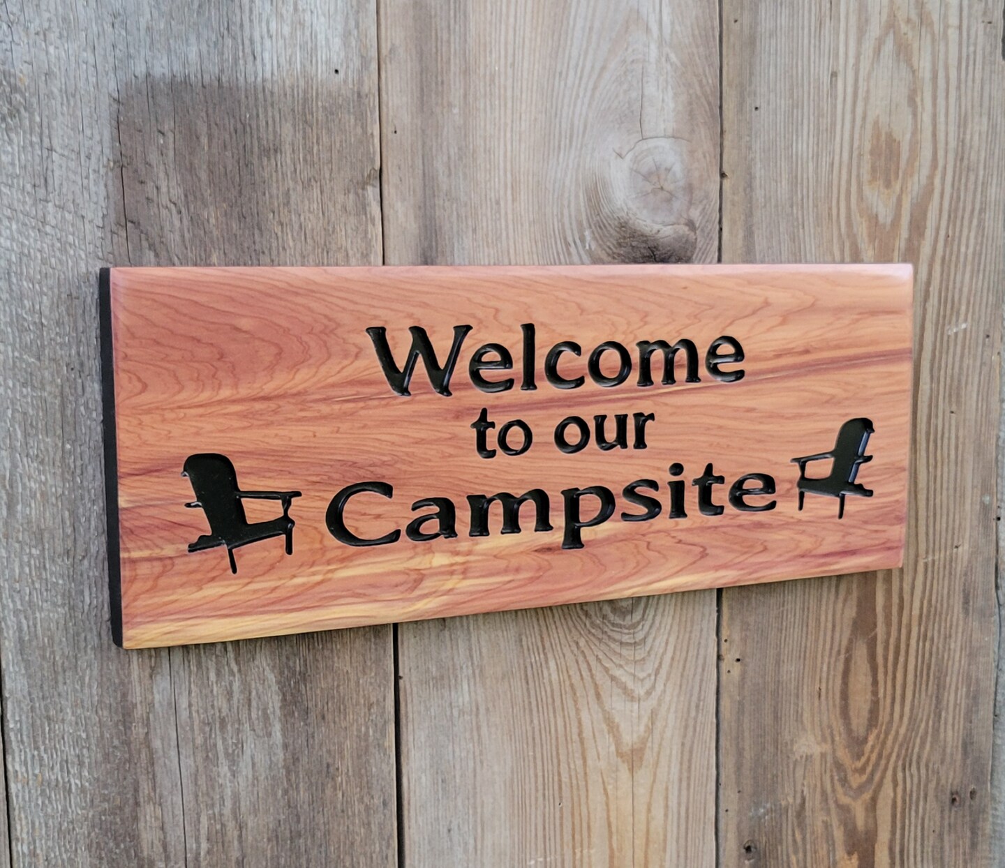 Welcome To Our Campsite, Outdoor Rustic Cedar, for Camper, or Camping ...