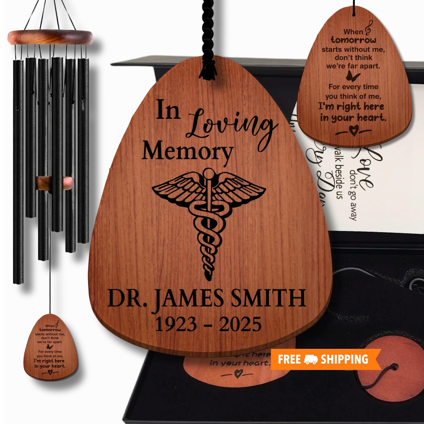 Personalized Doctor Nurse Memorial Wind Chimes Funeral Sympathy Gift ...