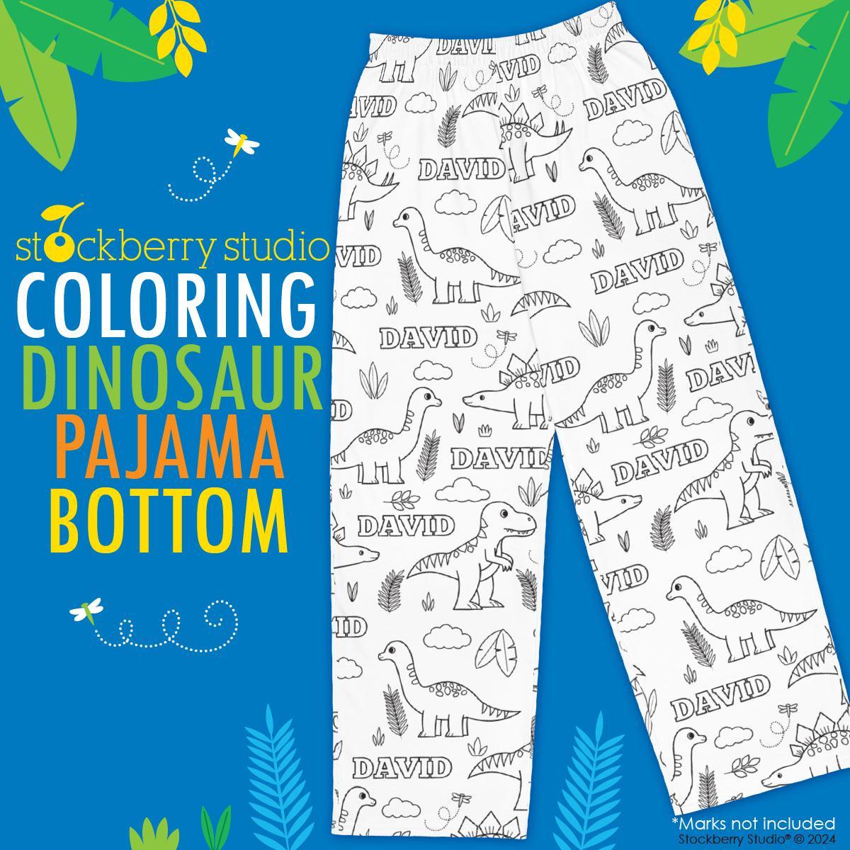 Dinosaurs Coloring Pajama Pants Dinosaur Jogger Bottom T Rex Boys ...