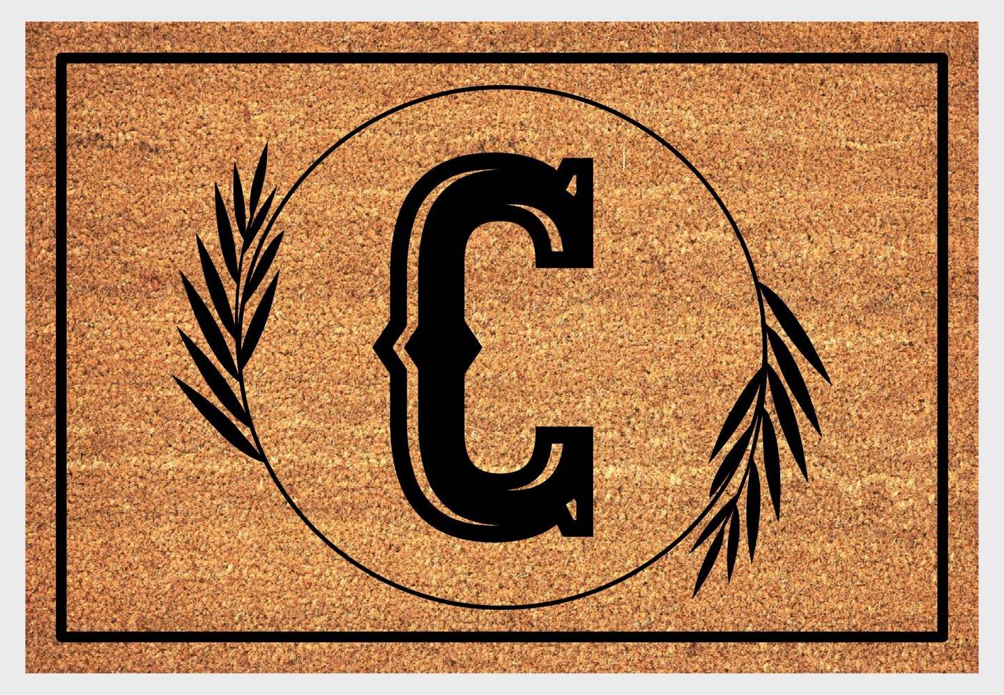 C Letter Doormat No.2 - Monogram Letter C Welcome Mat - 3 Sizes ...