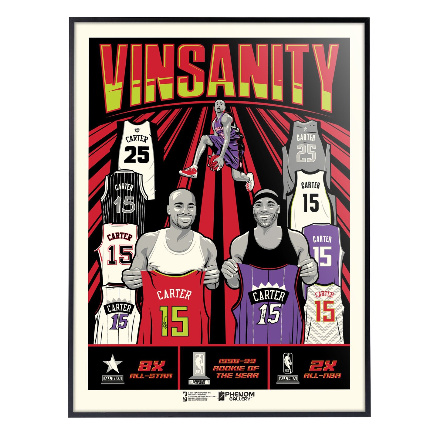 Phenom Gallery Vince Carter Vinsanity Limited Edition Deluxe Framed Serigraph Print | Michaels