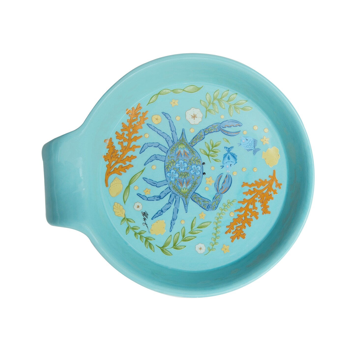 Blue Crab Seaweed & Coral Flat Ceramic Spoon Rest | Michaels