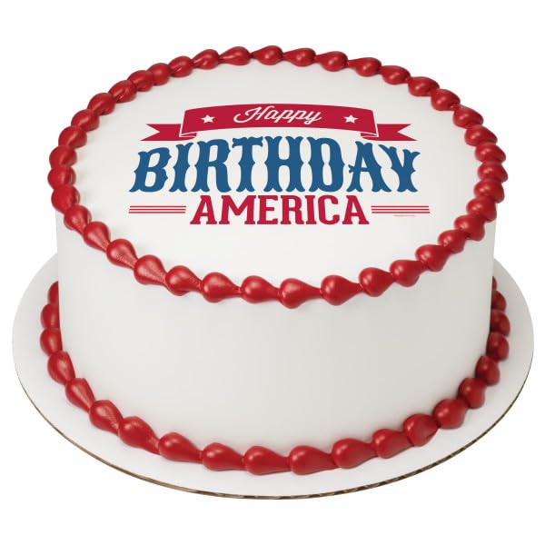 America Happy Birthday PhotoCake® Edible Cake Topper Icing Image for 6 ...