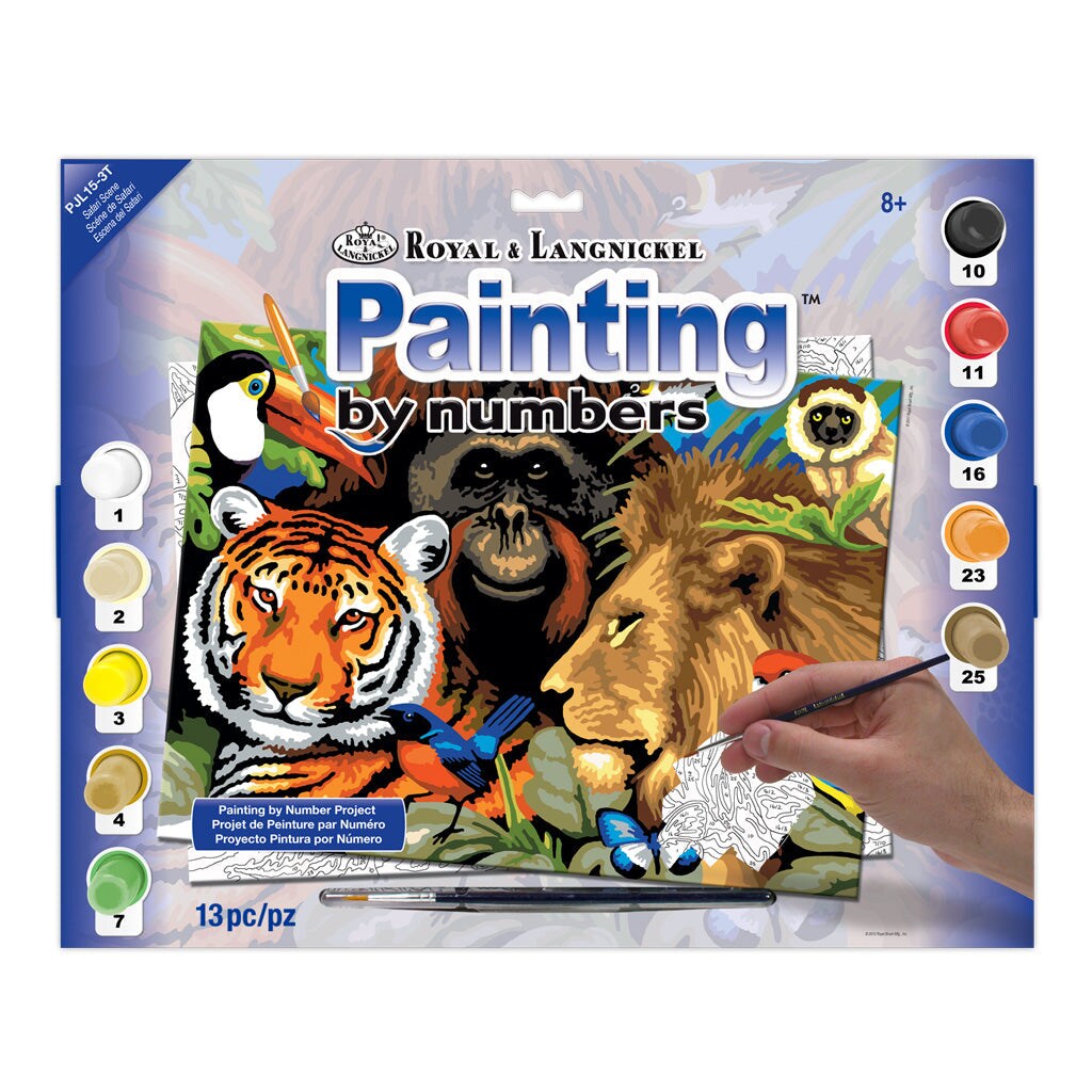 PJL15 | Painting by numbers™ 13pc 11.25" x 15.375" Safari Scene ...