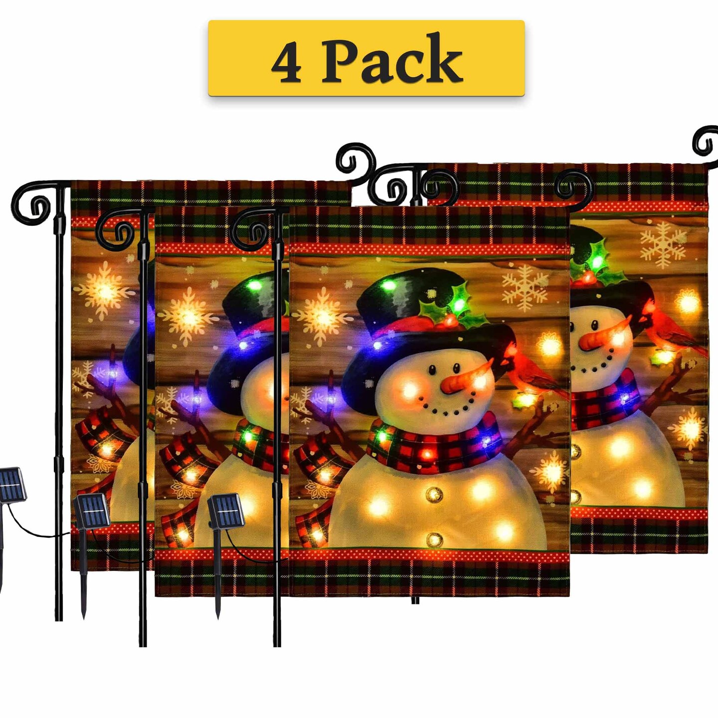 Lighted Christmas Garden Flag for Outside, Count: Pack of 4 | Michaels