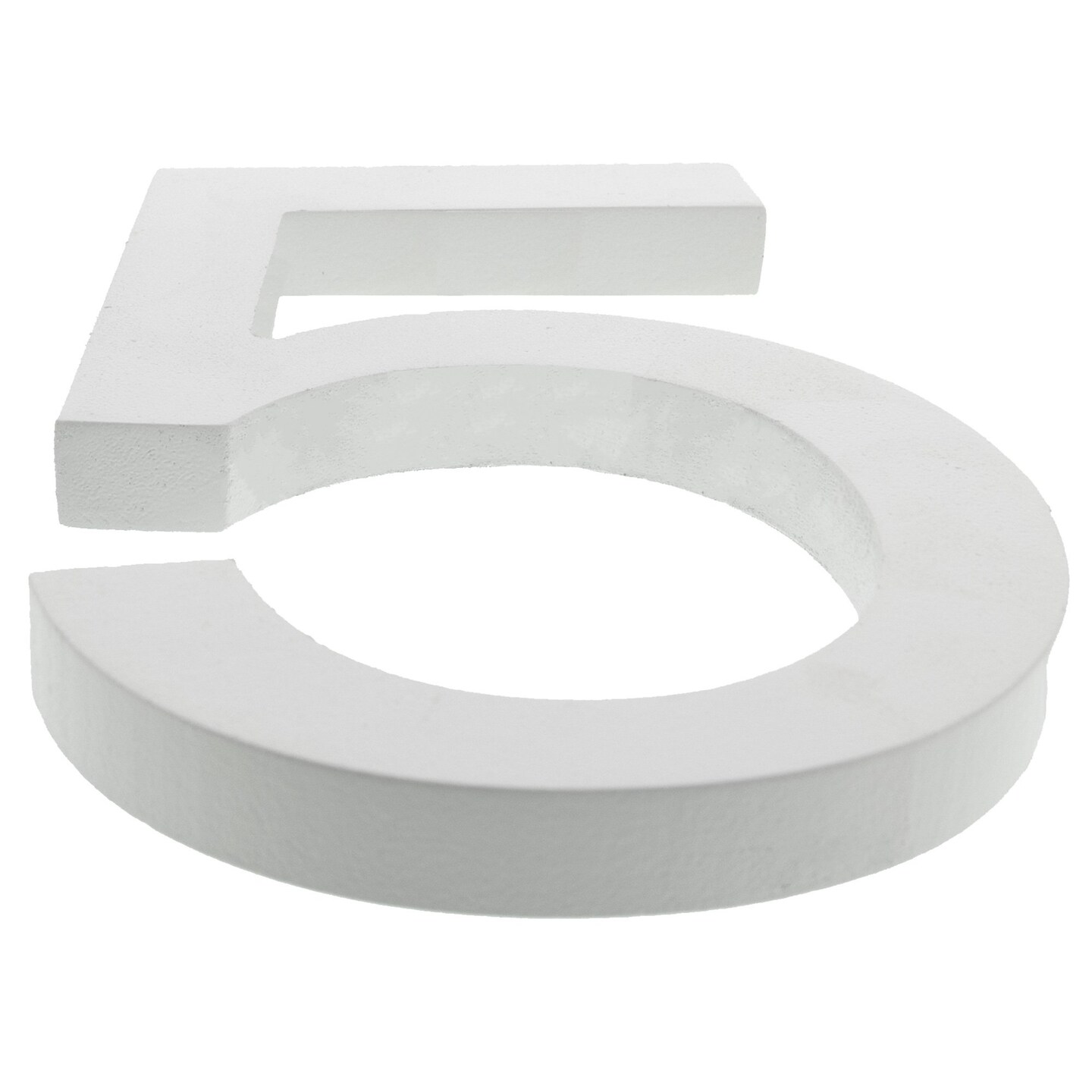 Arial Font White Painted MDF Wood Number 5 (Five) 6 Inches | Michaels