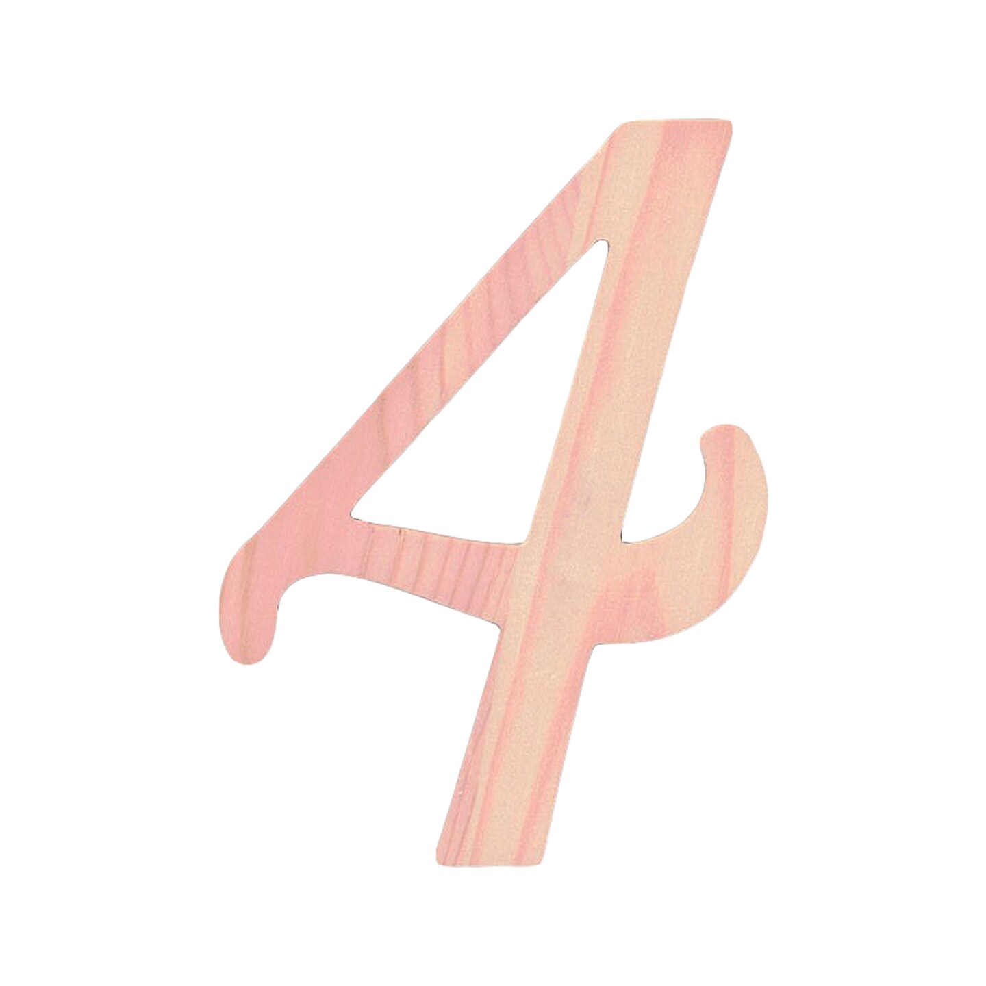 Unfinished Wooden Playball Italic Number 4 (6.25 Inches) | Michaels
