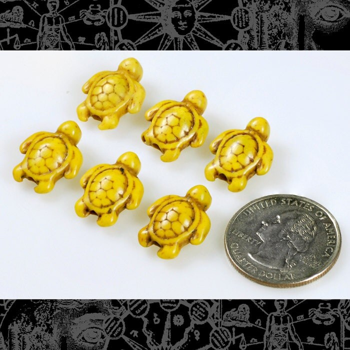 Yellow Turtle Magnesite Beads - Set of Six - Bead-B12 | Michaels