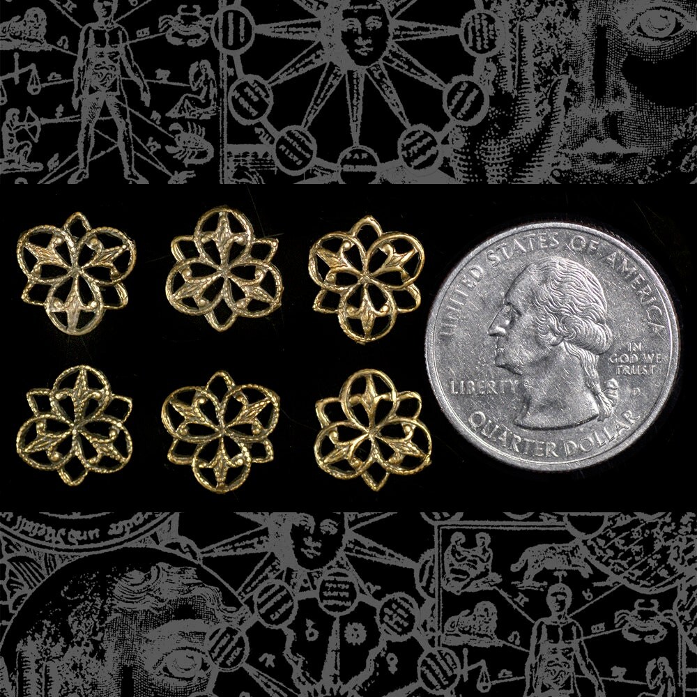 Antiqued Brass Three Leaf Clover Connector Embellishment - Set of Six ...