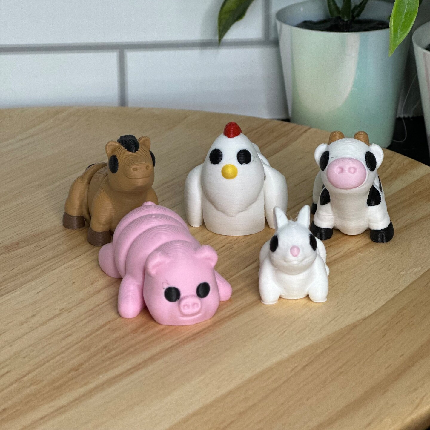 Flexible 3D Printed Farm Animal Set (5 pcs) | MakerPlace by Michaels