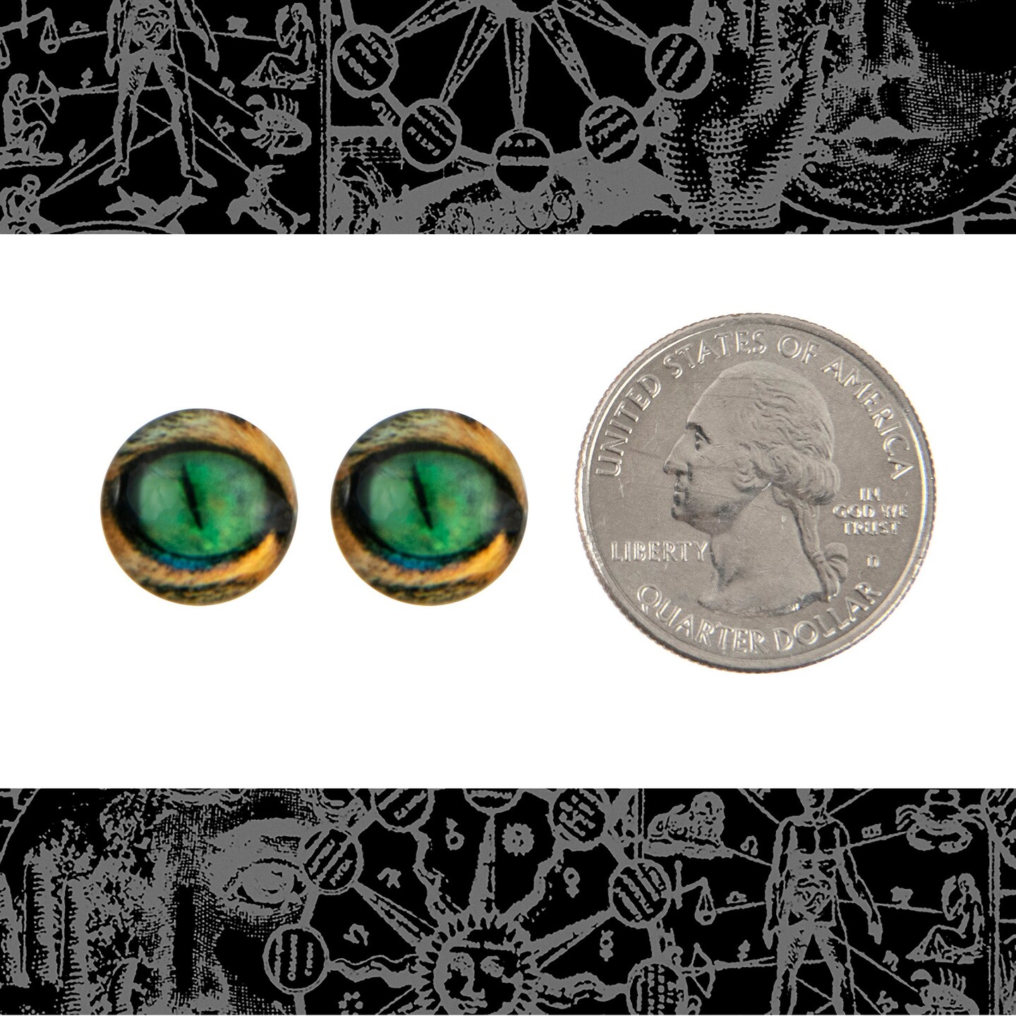 12mm Round Green Glass Snake Eye Cabochons - Set of Two - CAB45 | Michaels