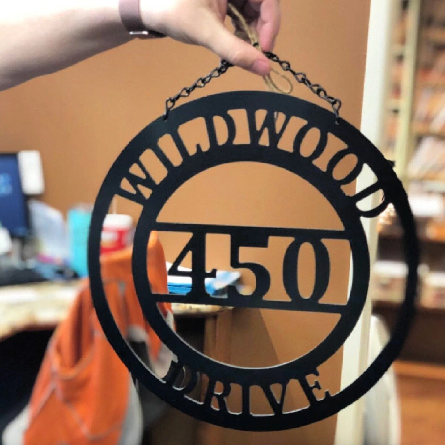 Round Address Sign with Street Number and Street Name for Garden Flag ...