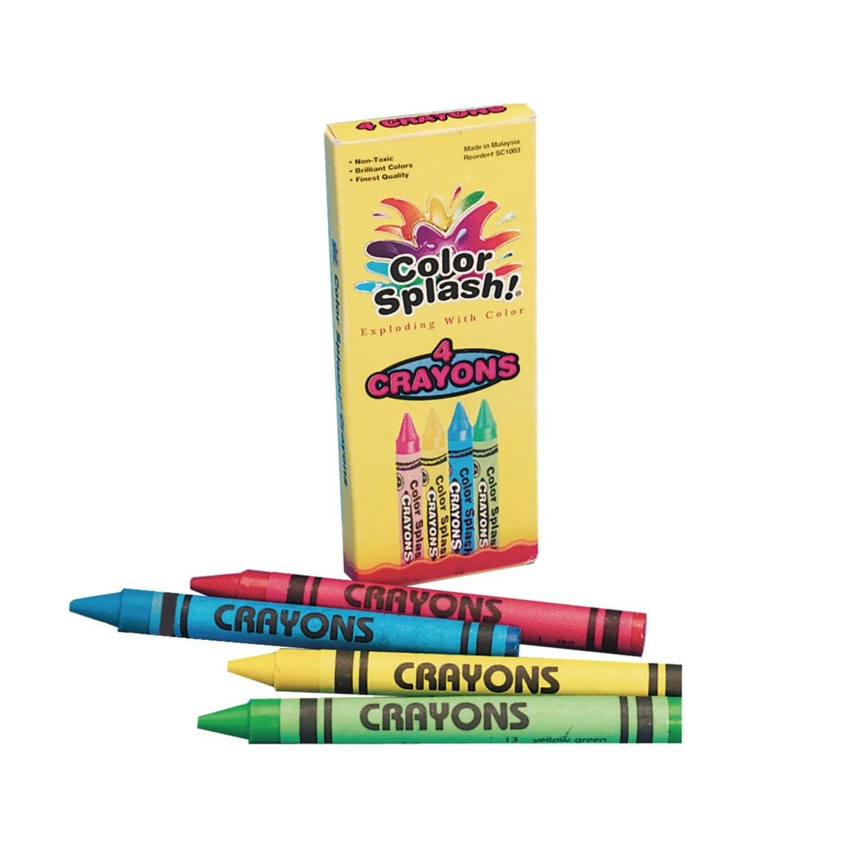 Color Splash! Crayons, Standard Size, Box of 4 Colors (Pack of 36 ...
