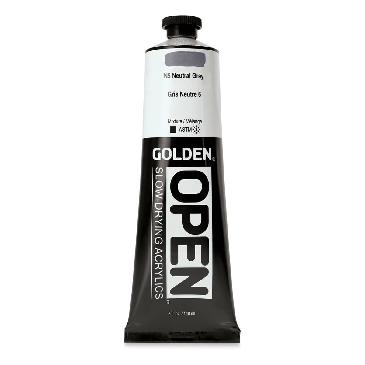 Golden Open Acrylics - Neutral Gray N5, 5 oz Tube, Color: Grey, Count ...