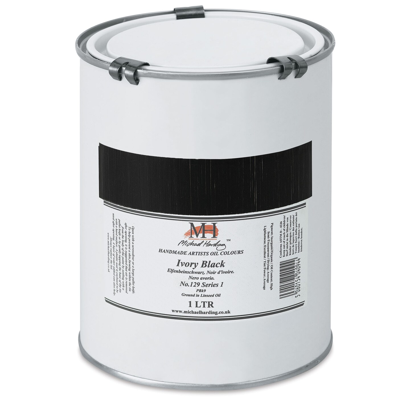 Michael Harding Artists Oil Color - Ivory Black, 1 Liter, Color: Black ...