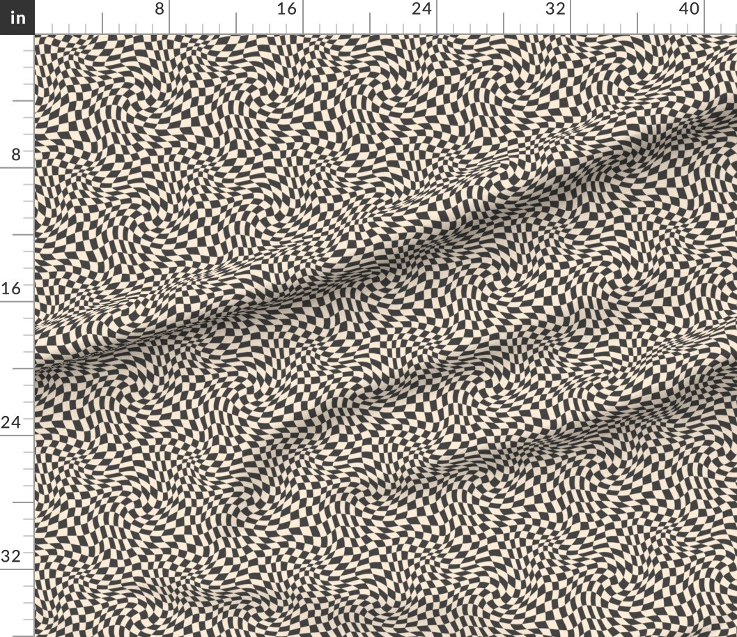 Various Fabrics by the Yard or Fat Quarter Optical Pattern Black Beige ...