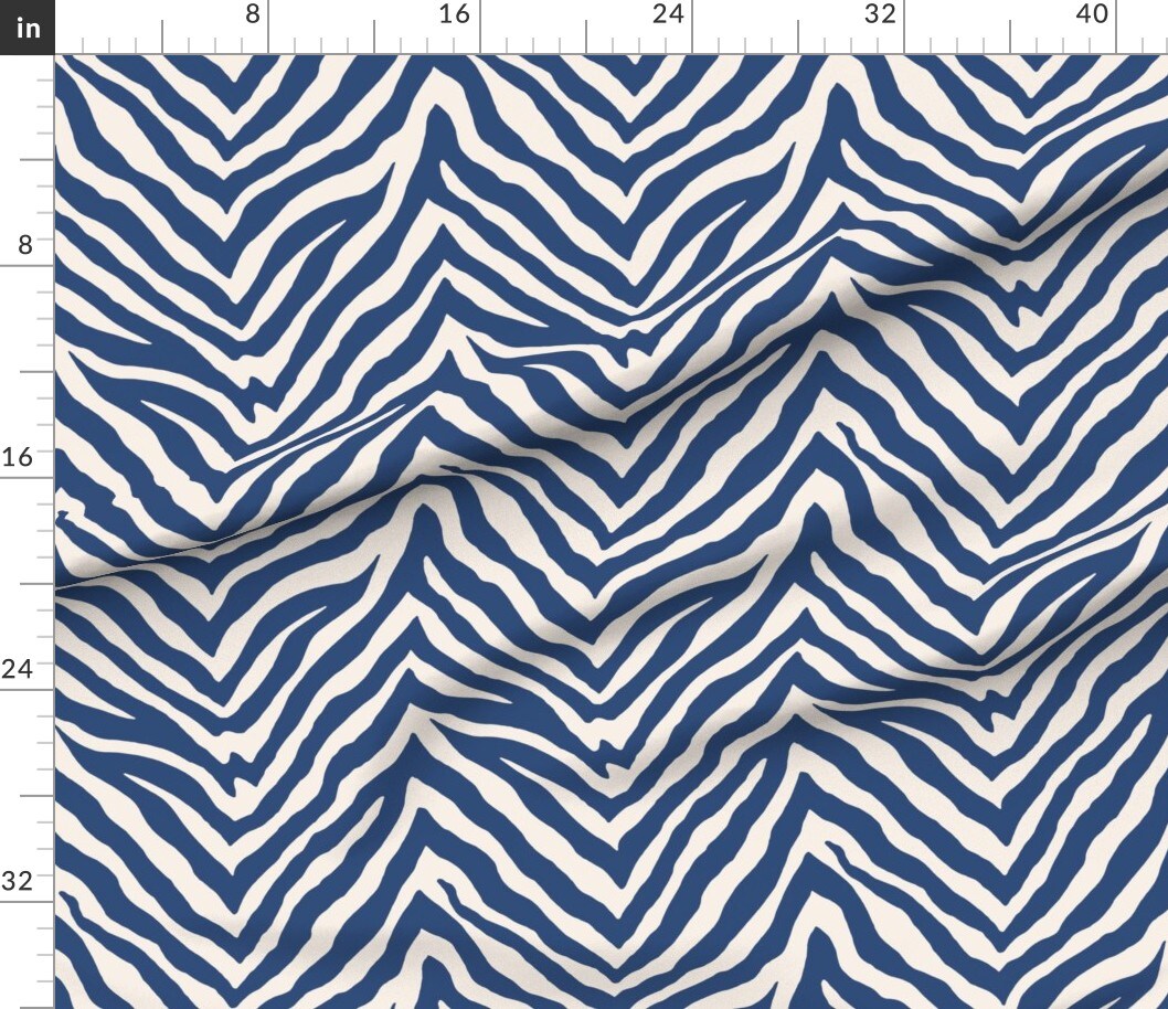 Various Fabrics by the Yard or Fat Quarter Zebra Navy Animal Skin White ...
