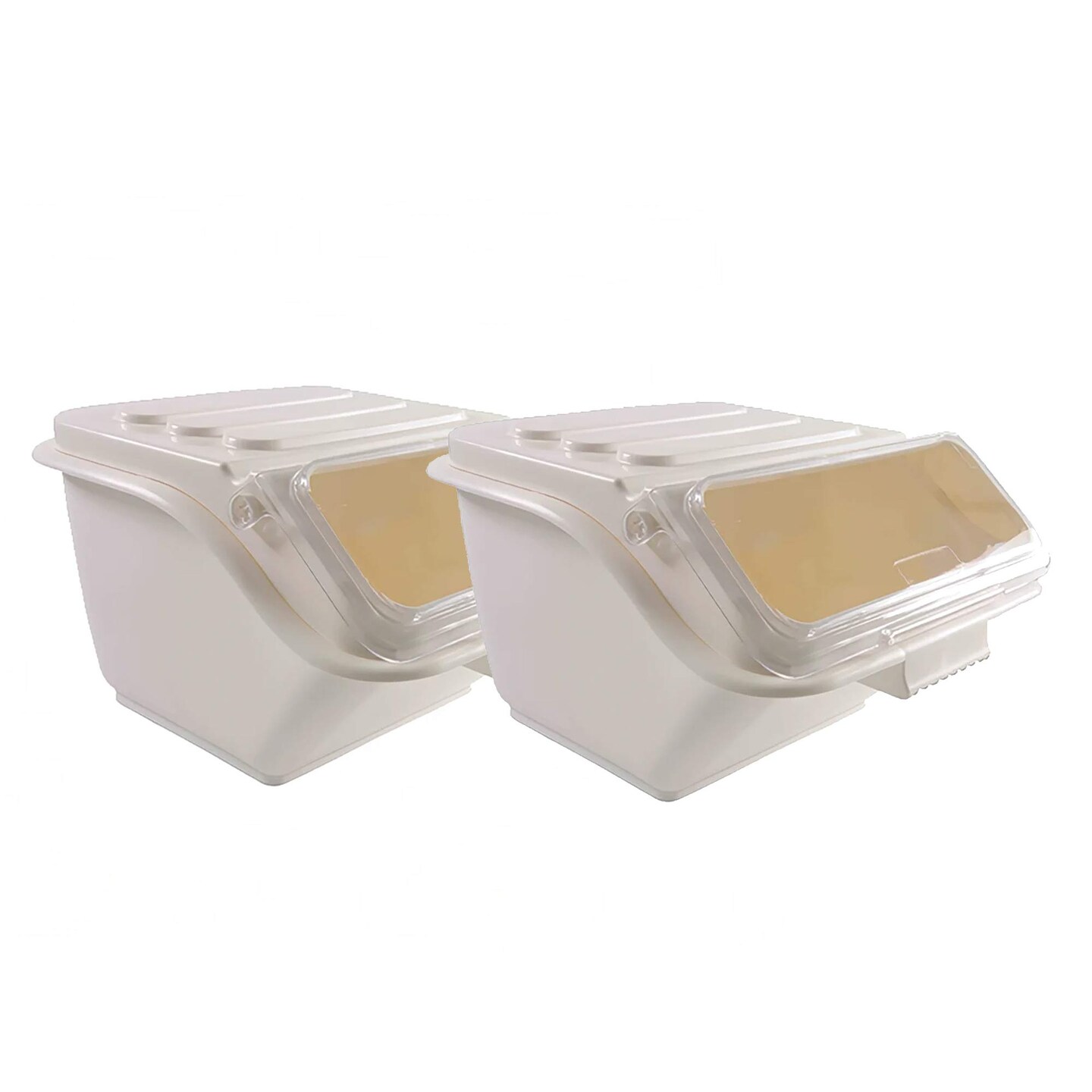 10 Gallon Stackable Ingredient Bin with Clear Lid and Scoop Holder ...