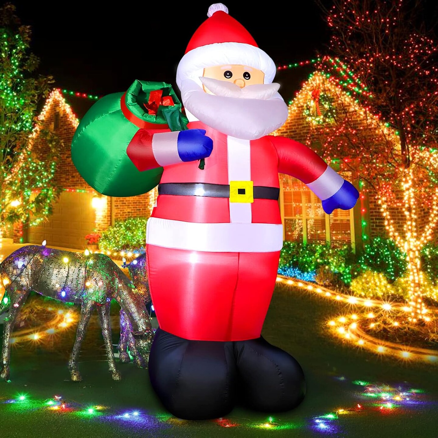 8 FT Christmas Inflatable Santa Claus Outdoor Decorations, Blow Up ...