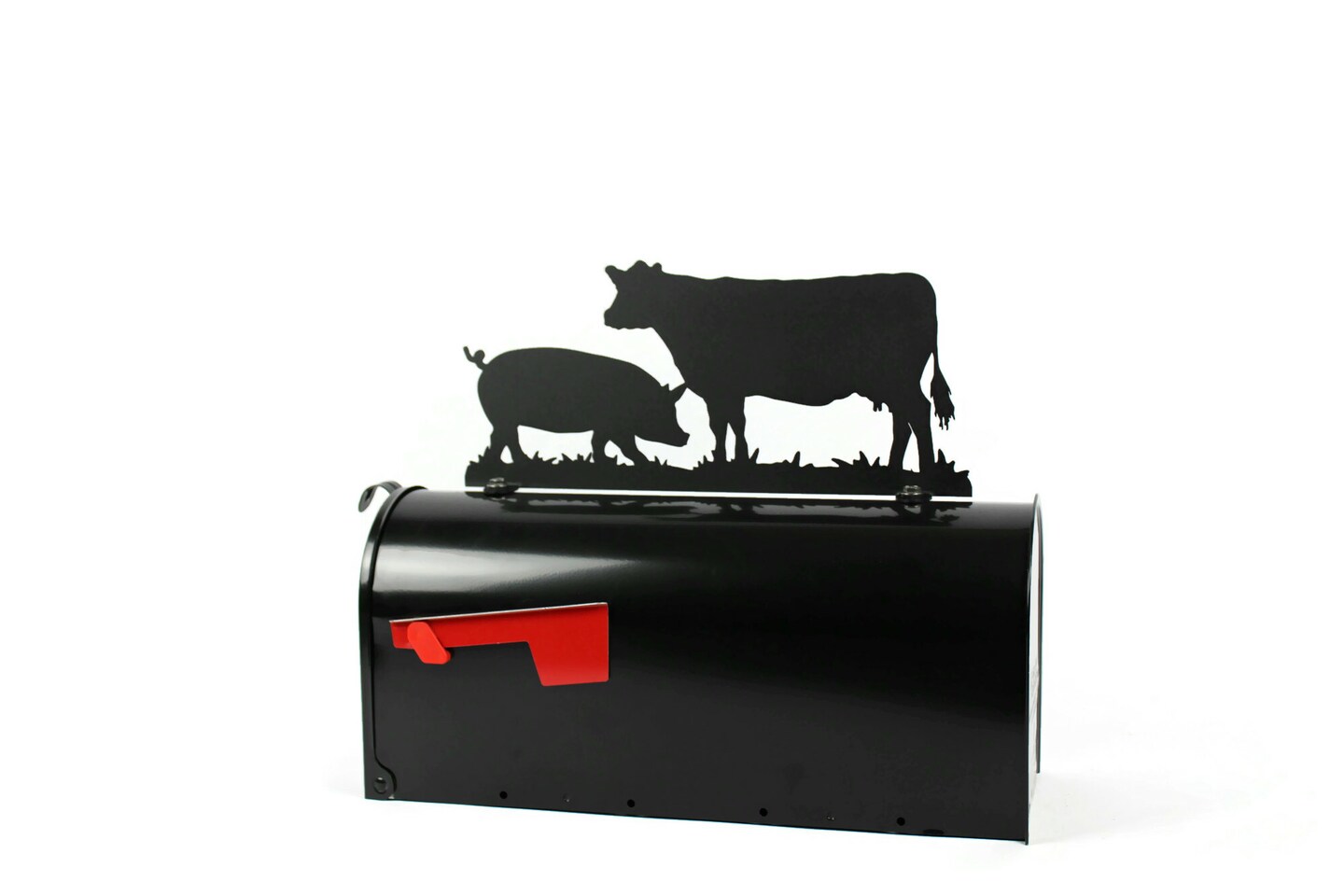 Cow and Pig Metal Mailbox Topper 6.75 Inches Tall - Does Not Include a ...