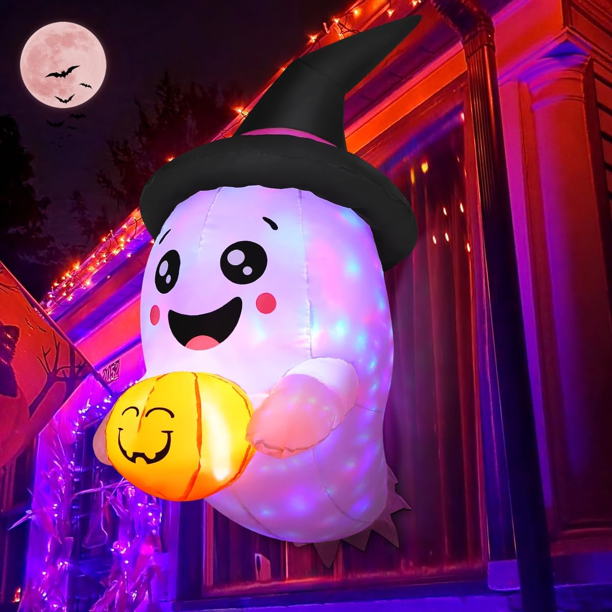 Halloween Inflatables Window Ghost Built-in LED,Inflatable Outdoor ...