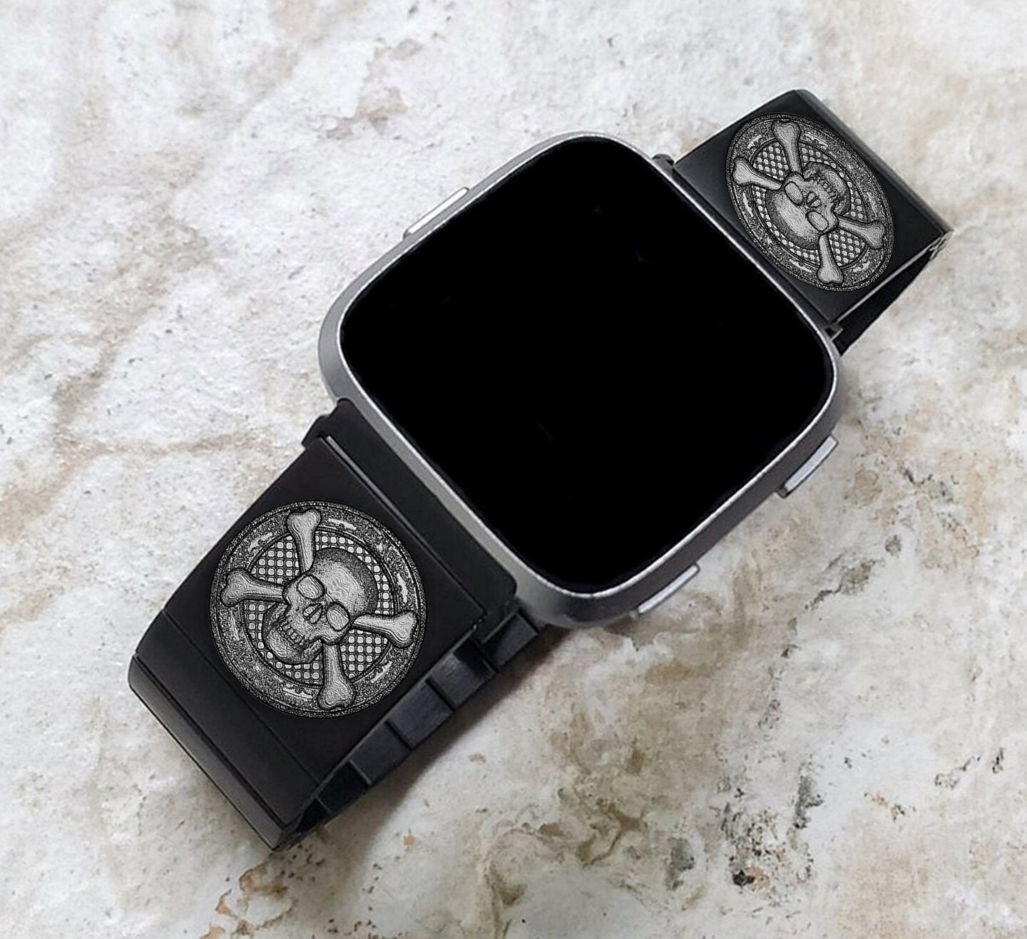 Fitbit Watch Band Skull Crossbones for Versa Lite 2 3 4 and Sense 1 2 ...