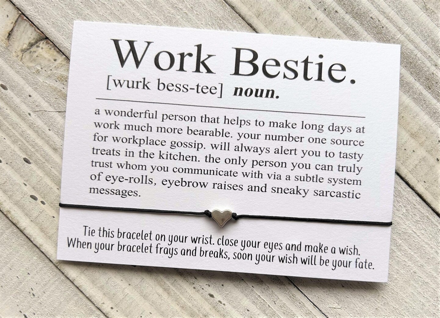 Work Bestie wish bracelet team gift work best friend definition office ...