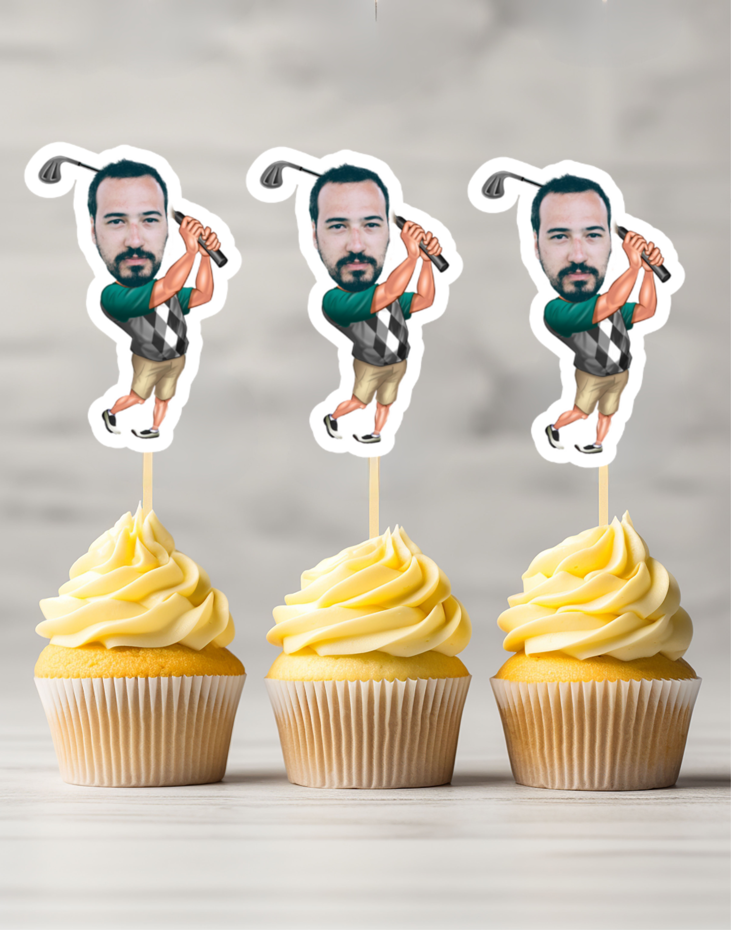 Custom Golf Cupcake Toppers - Custom Birthday Party Cupcake Toppers ...