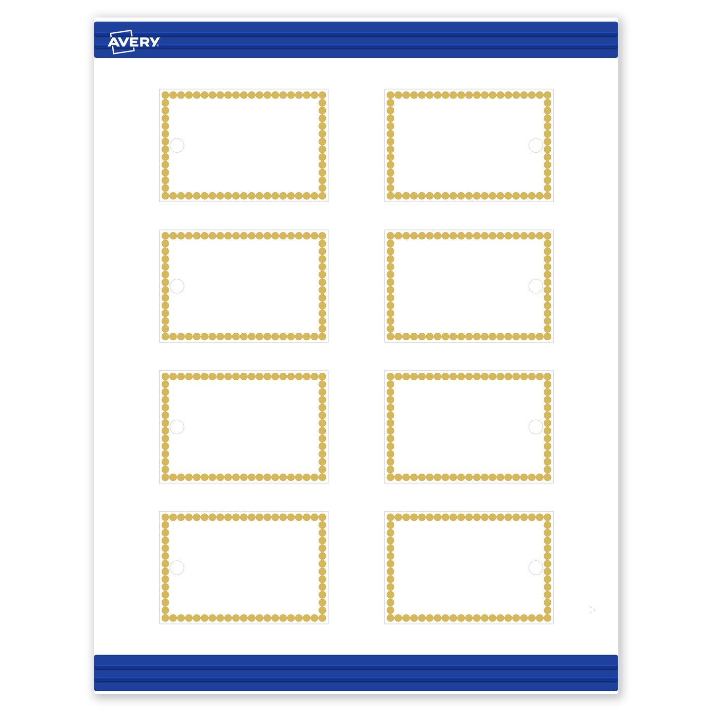 Avery Printable Rectangle Tags, Gold Beads, 2" x 3", Matte White ...