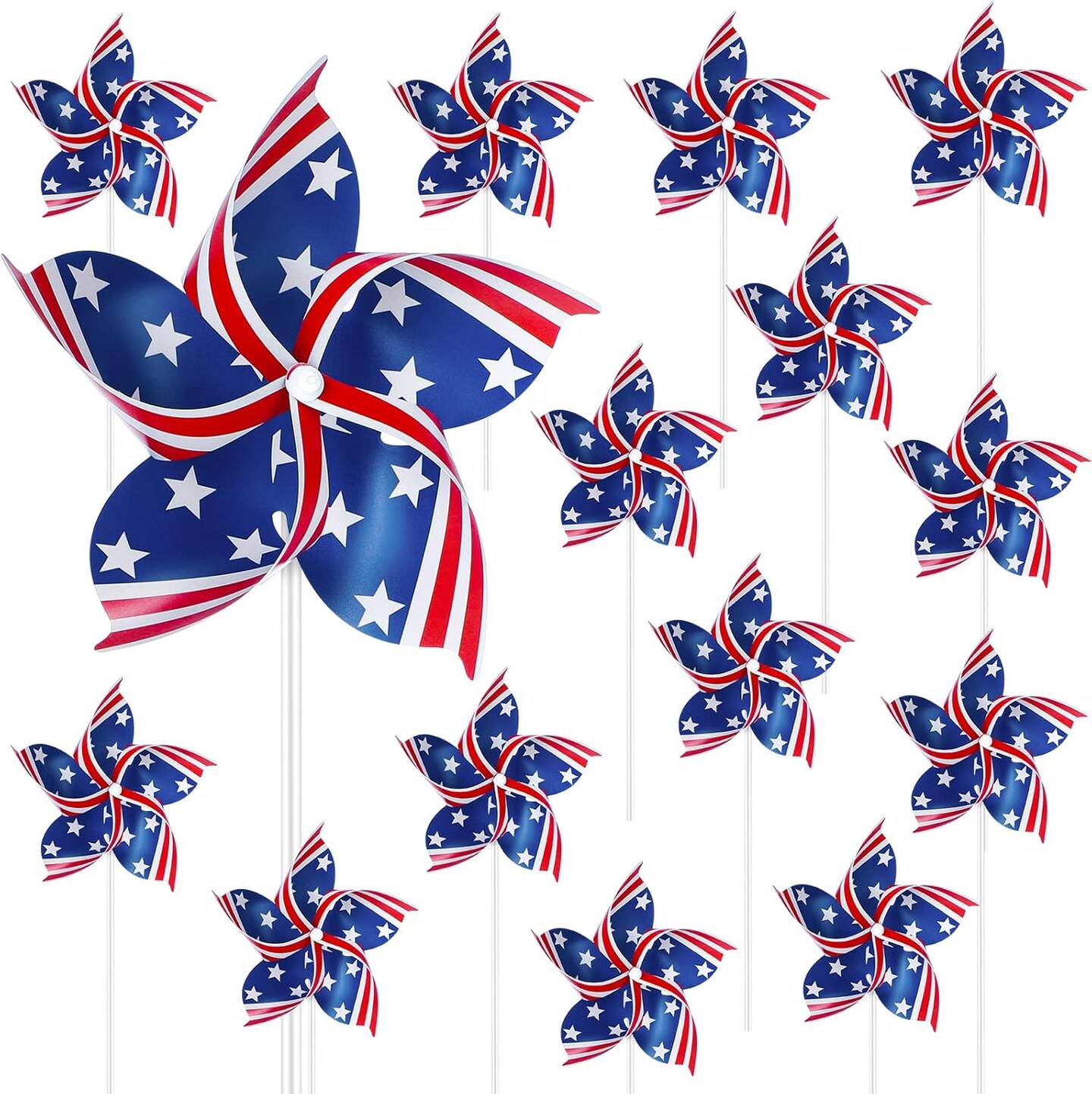 24 Pcs Patriotic Pinwheels 4th of July Pinwheels Independence Day ...